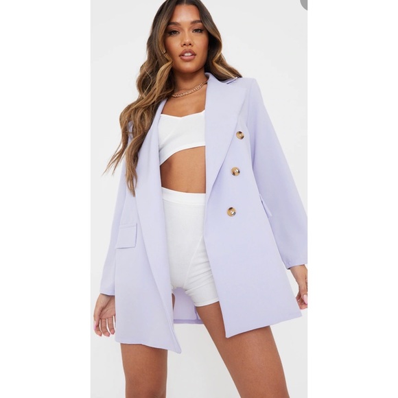 PrettyLittleThing | Jackets & Coats | Pretty Little Thing Lilac Double ...